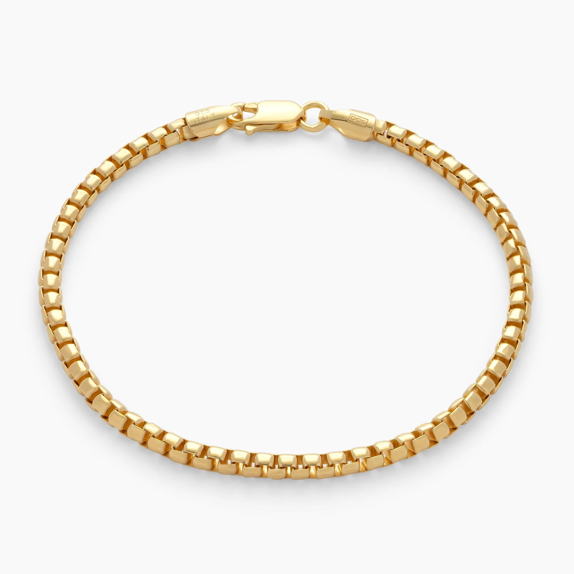 Box Bracelet - 3mm - Men's Gold Bracelet