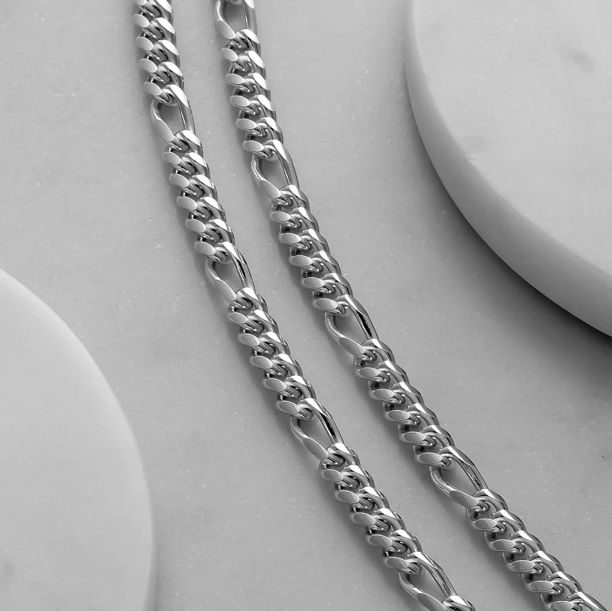 Men's Figaro Chains - 18k Gold Vermeil + Sterling Silver Figaro Chains