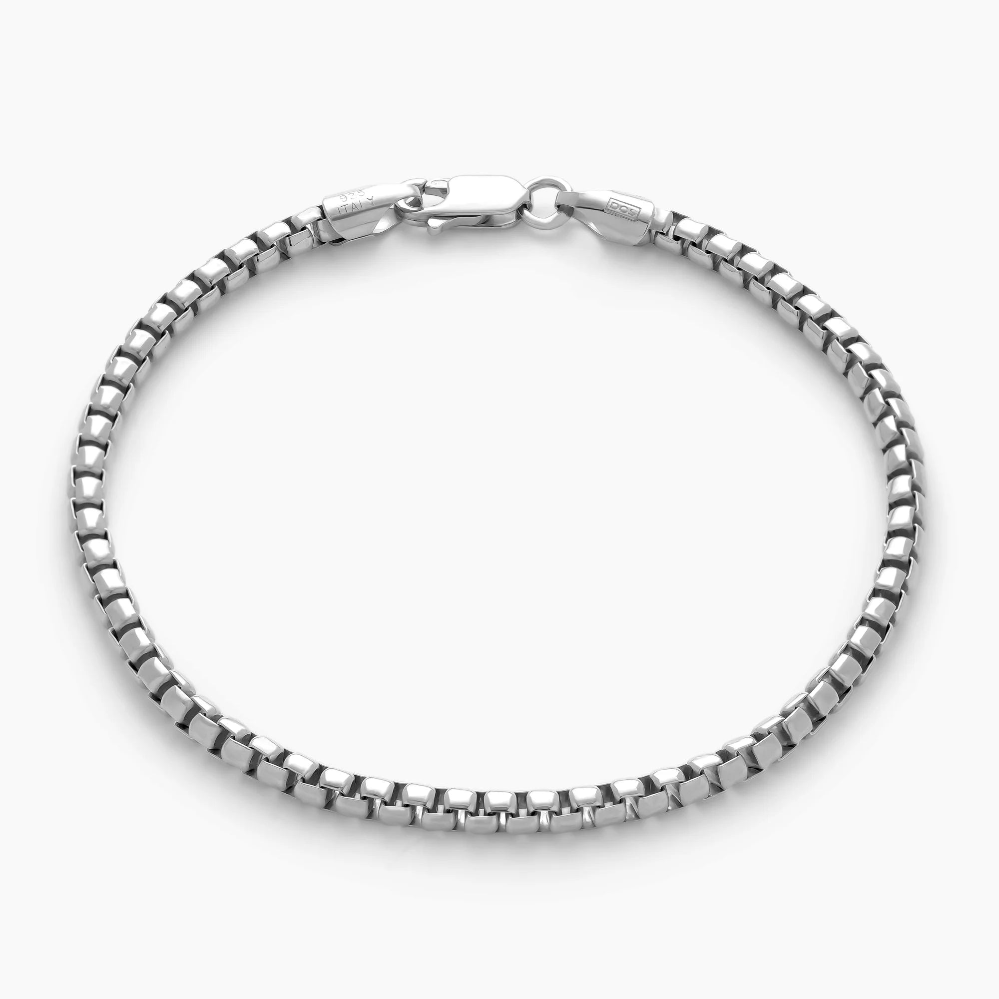 Box Bracelet - 3mm - Men's Sterling Silver Bracelet